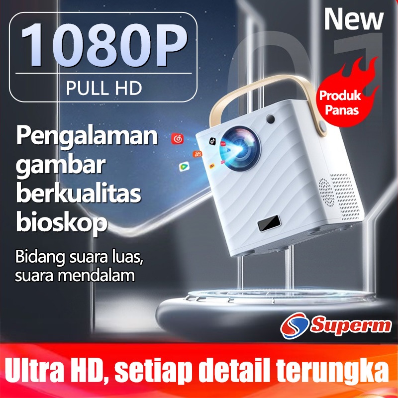 Jual Tripsky Android Proyektor T2mini Ram 2GB Built-in speaker Smart home proyektor Android 9 ...