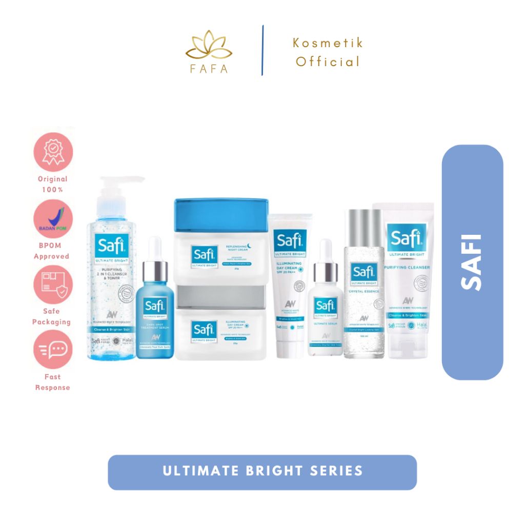 Jual SAFI Ultimate Bright Series - Facial Cleanser, Toner, Day & Night ...