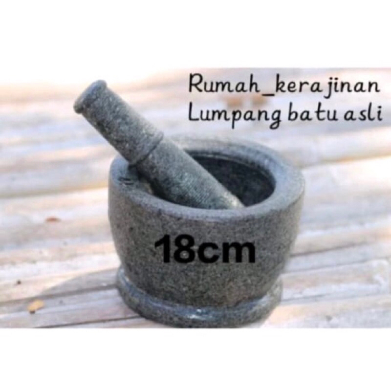 Jual LUMPANG BATU LESUNG BATU ASLI UKURAN 18 CM + FREE ALU | Shopee ...