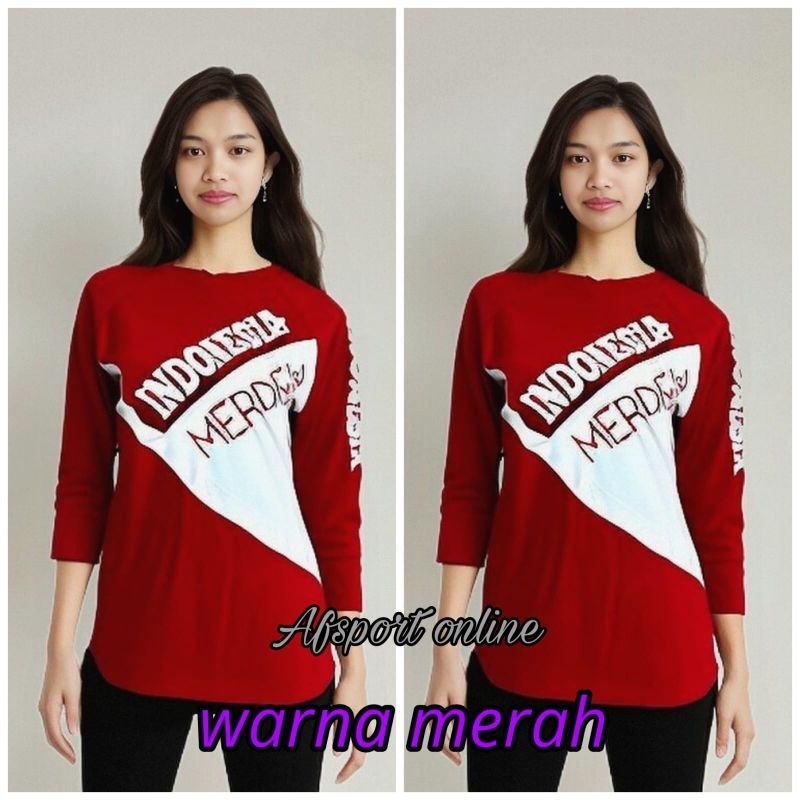 Jual Atasan Perempuan Merah Putih Kaus 17 Agutus Bsju Kemerdekaan Bj ...