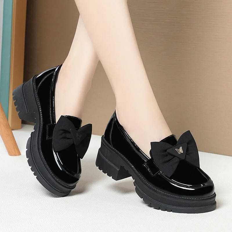 Jual DIATA Sepatu Docmart wanita Slip On Pita Kupu Kupu Fahion Korean ...