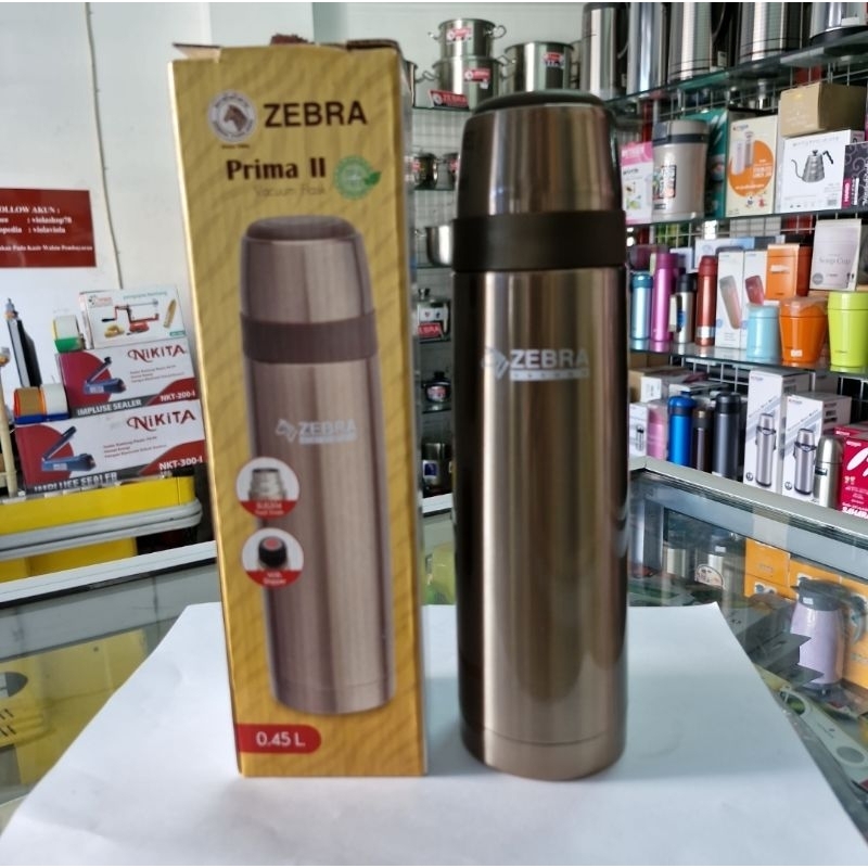 Jual 112953 Vacuum Flask Prima II 450ml, Thermos Air Zebra, Made in Thailand, SUS 304 | Shopee ...