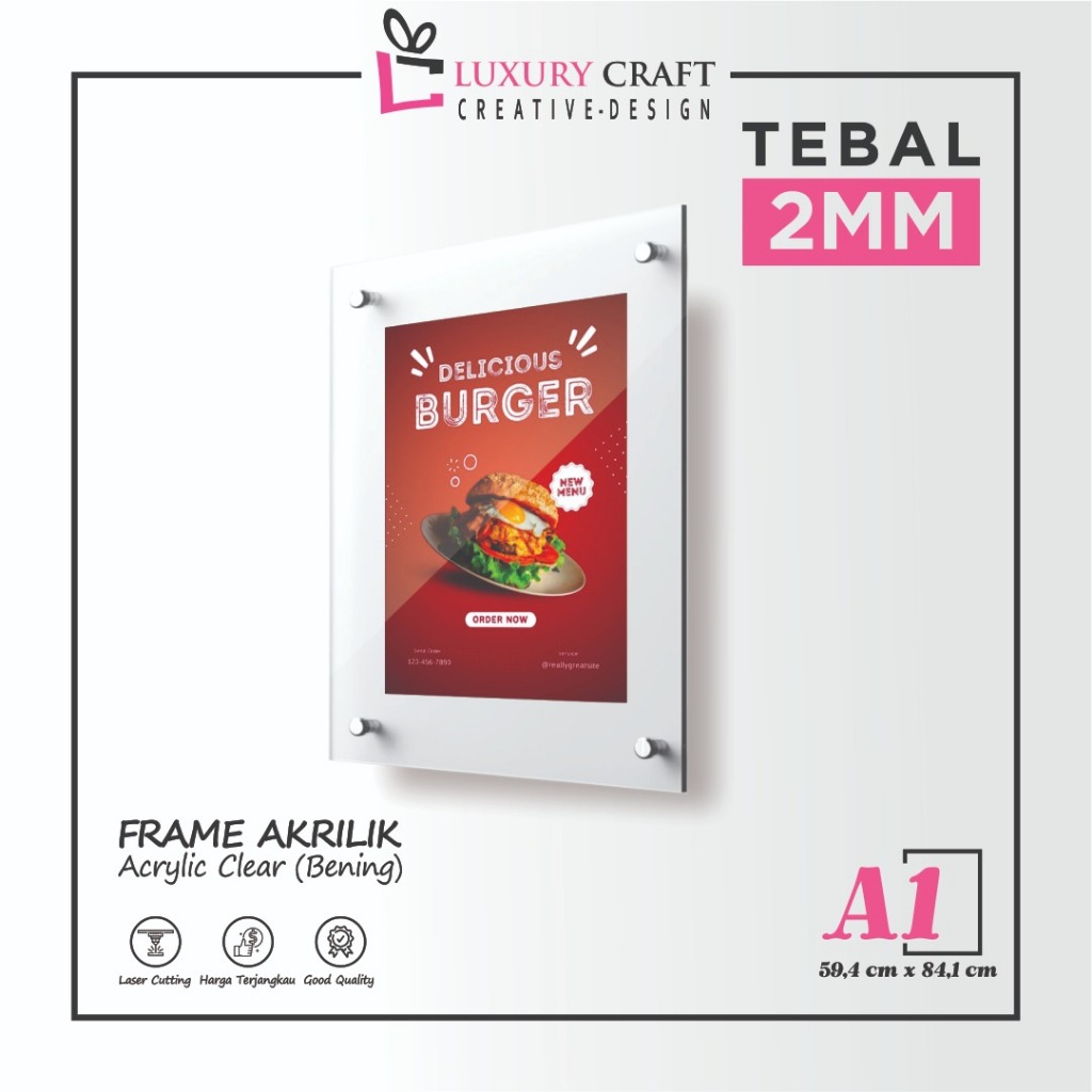Jual Frame Bingkai Display Poster Akrilik Menu Dinding - Ukuran A1 | Shopee Indonesia