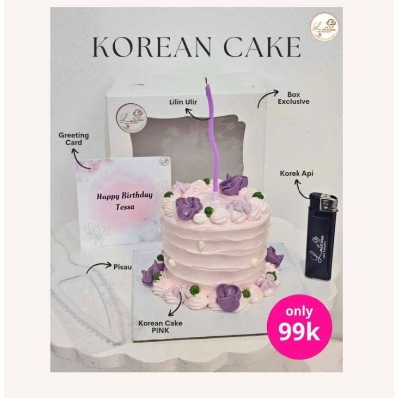 Jual korean cake d8 kue ulang tahun anak dewasa simple mini cake ...