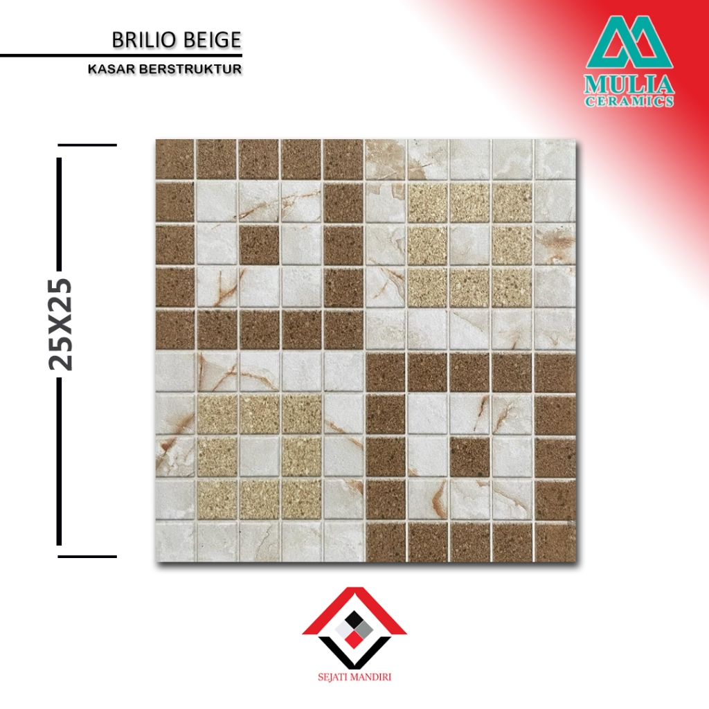 Jual keramik 25x25 - motif batu alam - mulia brilio beige | Shopee ...
