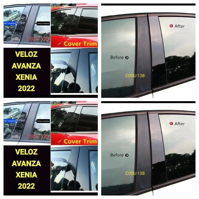 Jual sticker pintu pilar piano black glossy veloz avanza no xenia 2022 ...