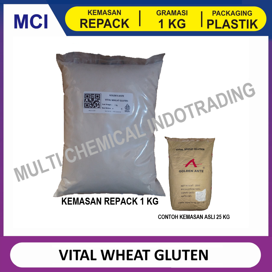 Jual VITAL WHEAT GLUTEN ex. CHINA. VWG. FOOD GRADE. PROTEIN - 1 KG ...