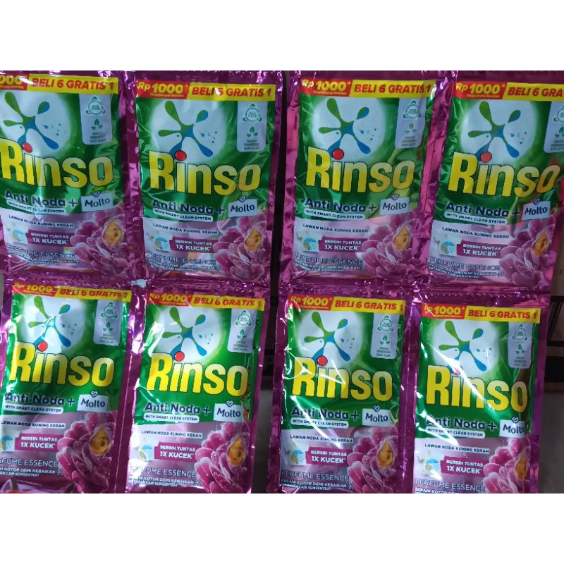 Jual Rinso Cair Anti Noda + Molto Sachet/Renceng 38ml/1000an(14sachet ...