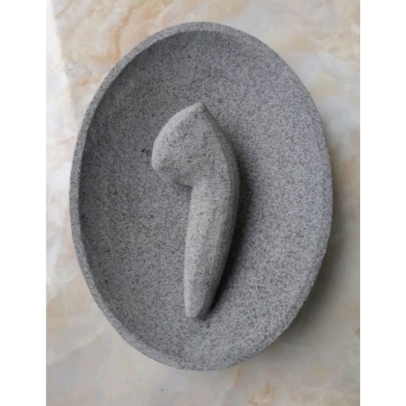 Jual 1 set BATU COBEK DAN ULEKAN BESAR DARI BAHAN BATU ASLI / COBEK ...