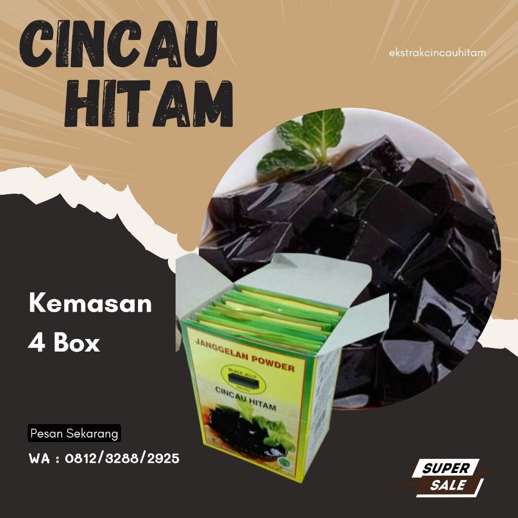 Jual Cincau Hitam Powder Bahan Murni 100% Daun Janggelan Kemasan 4 Box ...