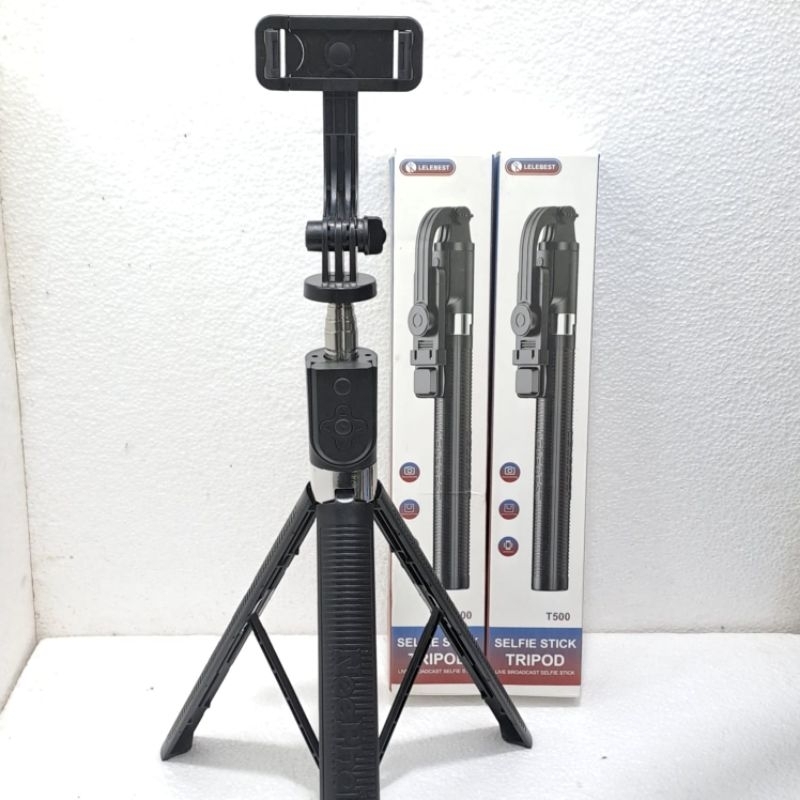 Jual Tongsis bluetooth Lelebes T500 1.7M tripod remote LED tongsis ...