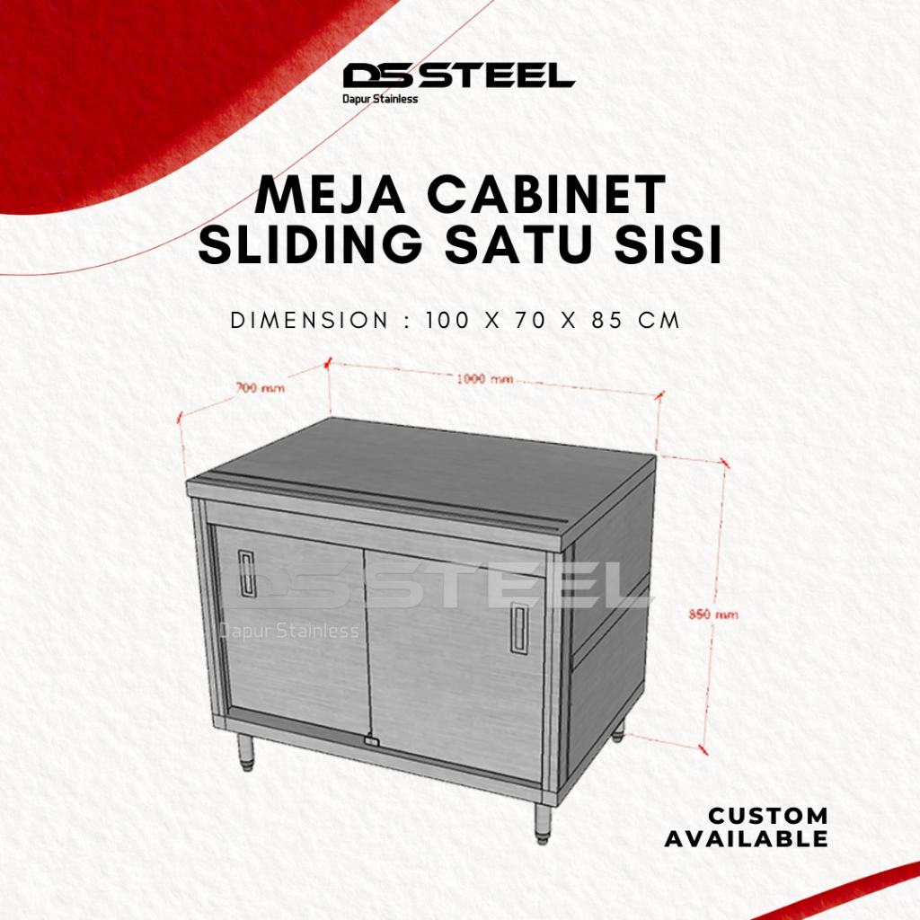 Jual Meja Kabinet Dapur Stainless Cabinet Sliding Stainless 304 With ...