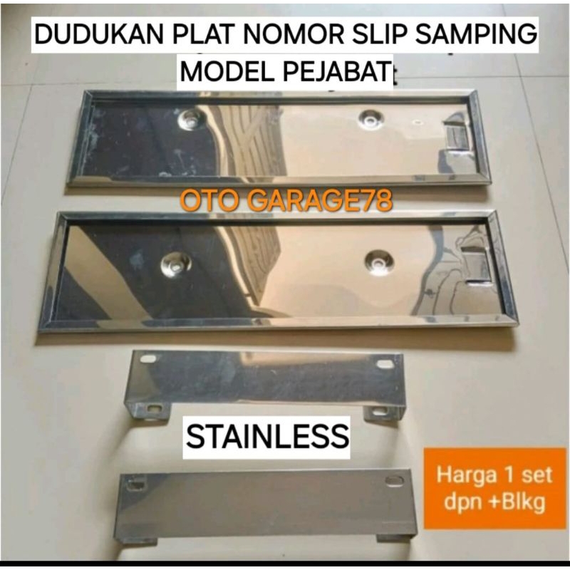 Jual DUDUKAN PLAT NOMOR.SLIP SAMPING MODEL PEJABAT STAINLESS | Shopee ...