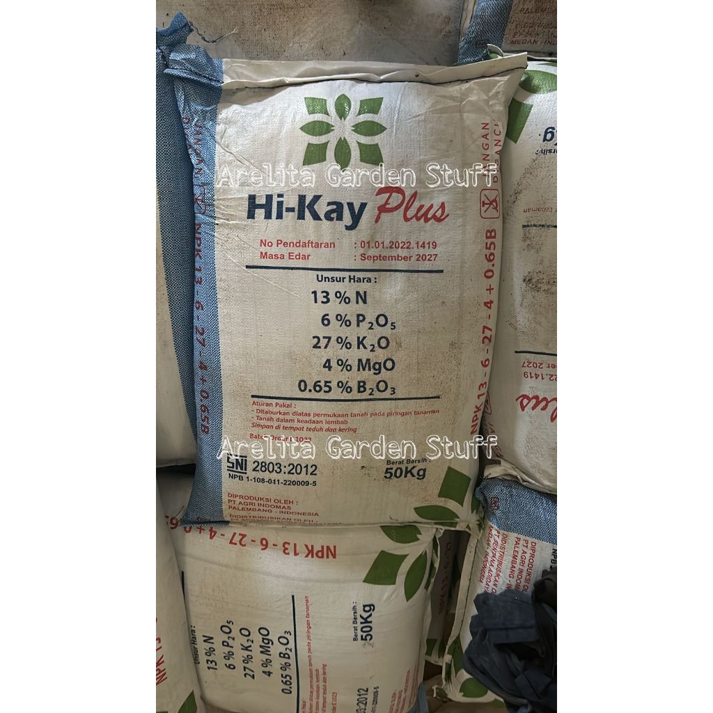 Jual NPK Hikay-Plus 13-6-27-4+0,65%B Repack 1Kg | Shopee Indonesia