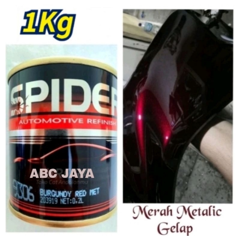 Jual Cat SPIDER LABA-LABA 9306 Burgundy Red Met 1Kg Merah Maroon Maron ...