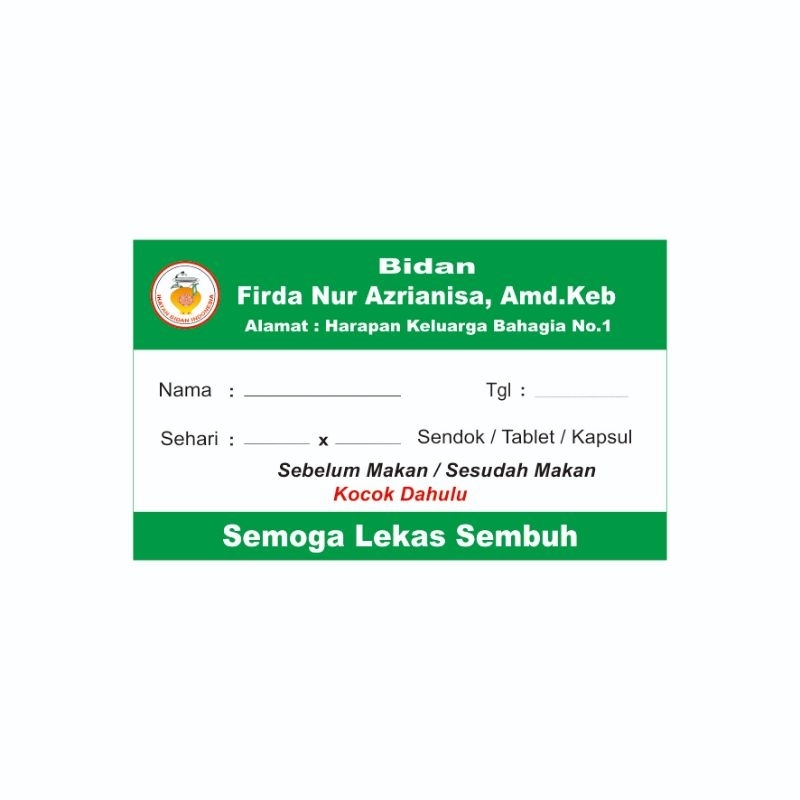 Jual STICKER LABEL OBAT custom Nama/Logo/Tulisan ( isi 50 pcs ...