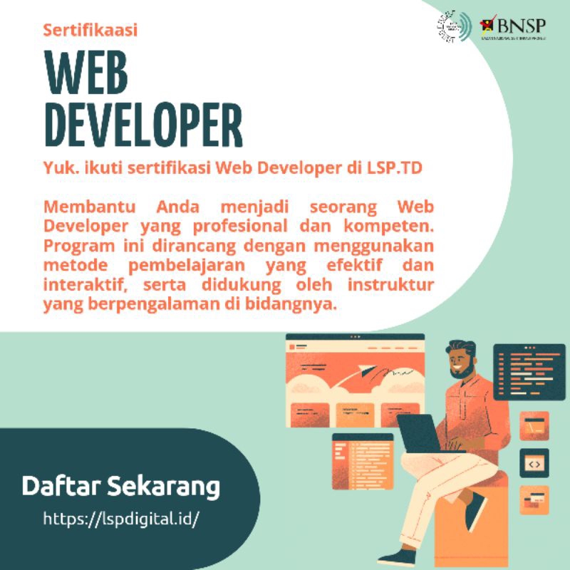 Jual Sertifikasi Web Developer BNSP LSP.ID | Shopee Indonesia