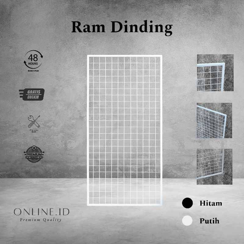 Jual Ram dinding wiremesh 120x60cm || display dinding toko dan konter ...