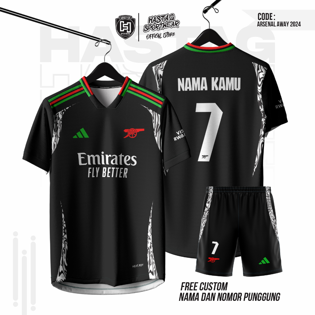 Jual JERSEY ARSENAL AWAY 2024 TERBARU FULL PRINTING FREE CUSTOM NAMA DAN NOMOR PUNGGUNG | Shopee ...
