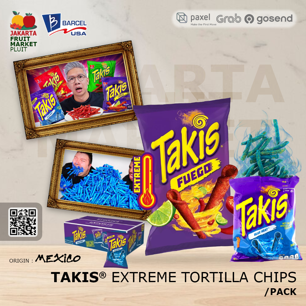 Jual [PROMO] TAKIS EXTREME TORTILLA CHIPS Viral hot chilli pepper corn ...