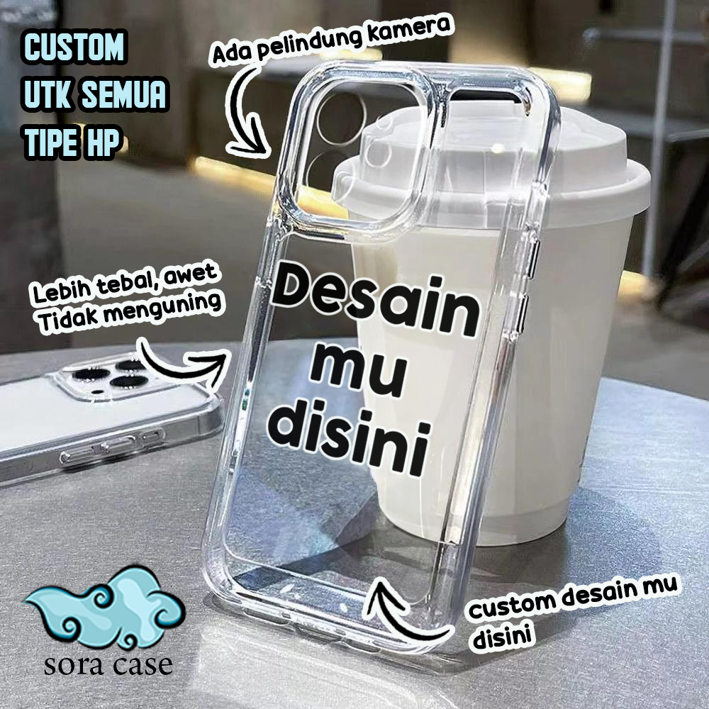 Jual Case Custom Bebas Desain Case Bening Clear Transparan for All Semua Type Hp | Shopee Indonesia
