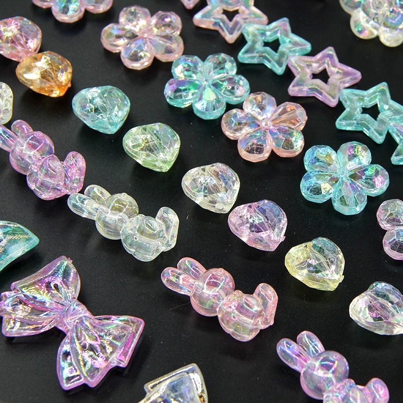 Jual Manik-manik Berlapis Warna Akrilik Bening Manik-manik Besar ...