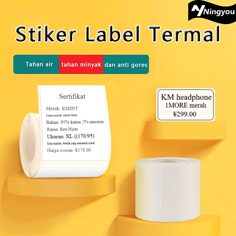 Jual 3 Gulungan Kertas label berperekat stiker produk supermarket ...