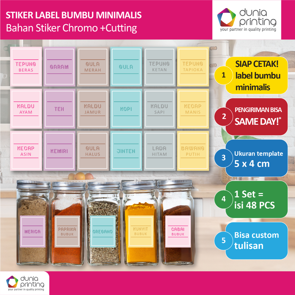 Jual Stiker Bumbu Minimalis ukuran 4 x 5 cm - ekonomis | Shopee Indonesia