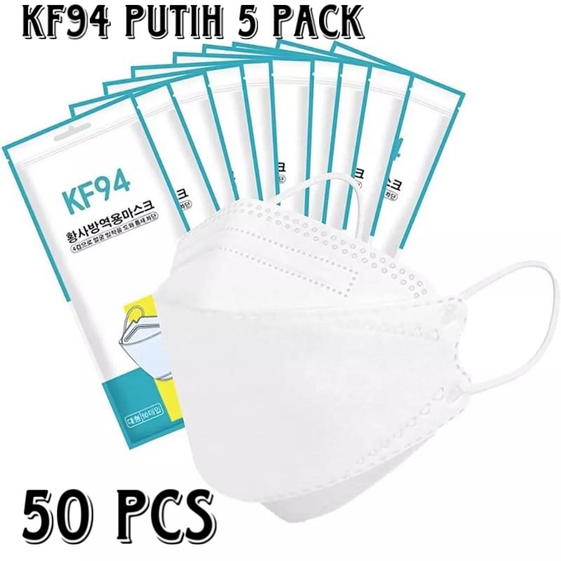 Jual MASKER KF94 KOREA ISI 50PCS MURAH / KF94 DEWASA 50PCS / KF94 ISI 50PCS | Shopee Indonesia