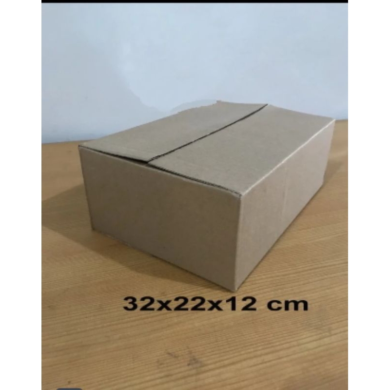 Jual kardus karton box UK 32x22x12 cm ST sheet singgel wall polos ...