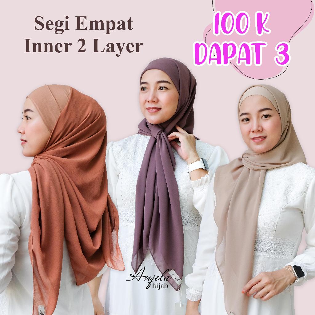 Jual 𝐀𝐍𝐉𝐄𝐋𝐀 - Segiempat instan Inner 2 in 1 | Segiempat Ceruti 2 Layer ...
