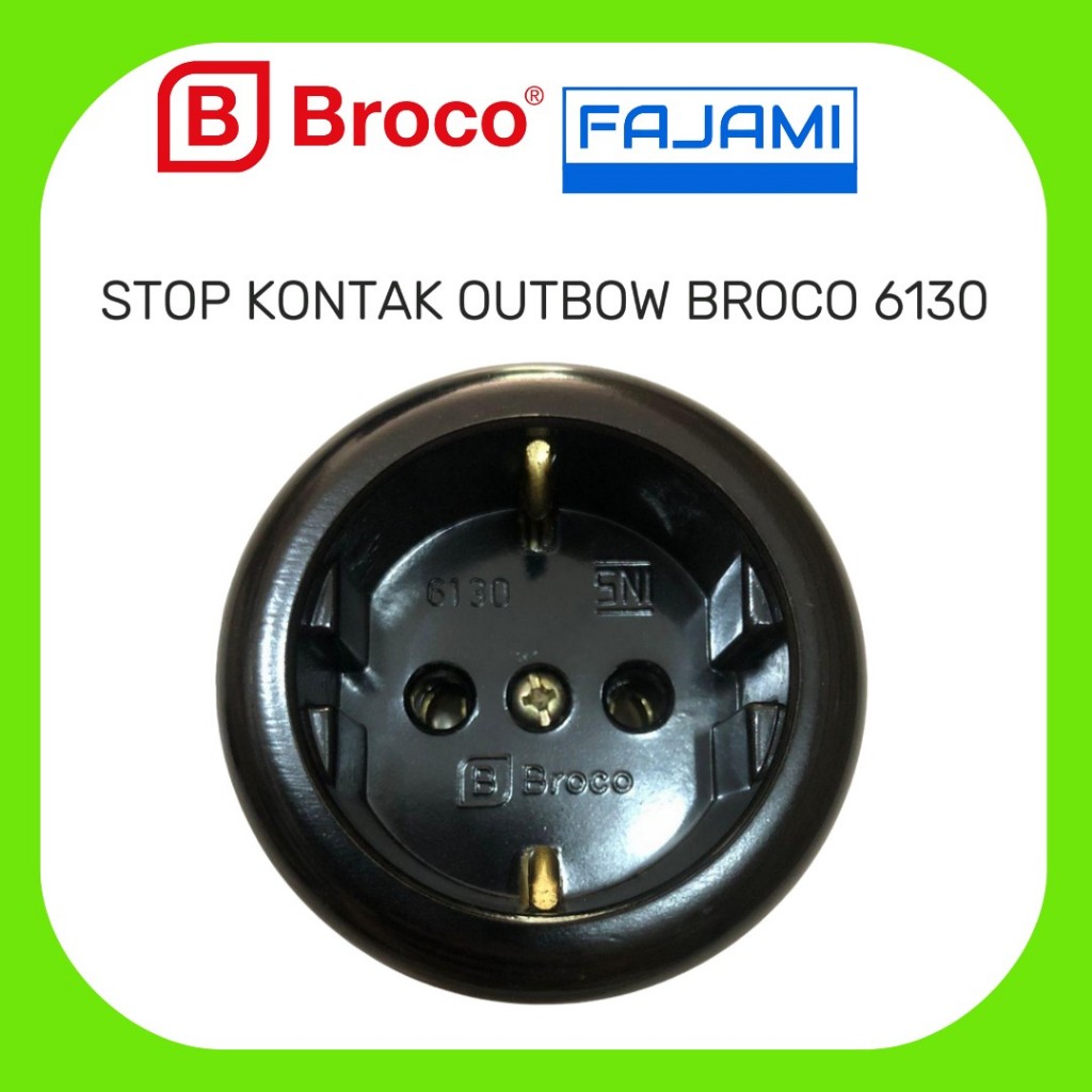 Jual BROCO 6130 STD SOCKET OUTLET OUTBOW 16A 250V - BLACK | Shopee ...