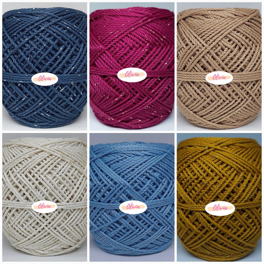 Jual GoldenTree Benang Rajut Polyester Glitter Warna Konsisten 100gram ...