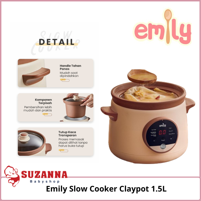 Jual Emily Slow Cooker Claypot 1.5L - Slow Cooker Tanah Liat Baby ...