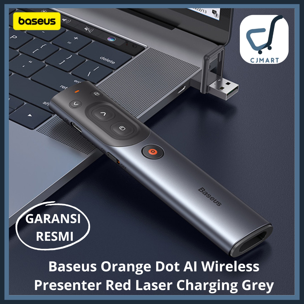 Jual Baseus Orange Dot AI Wireless Presenter Laser Pointer Red Laser ...