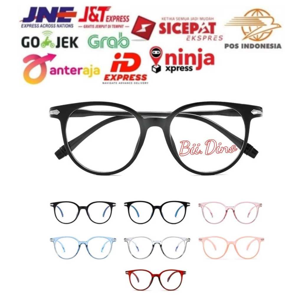 Jual Kacamata Fashion Frame Bulat Anti Radiasi Anti UV Pria Wanita ...