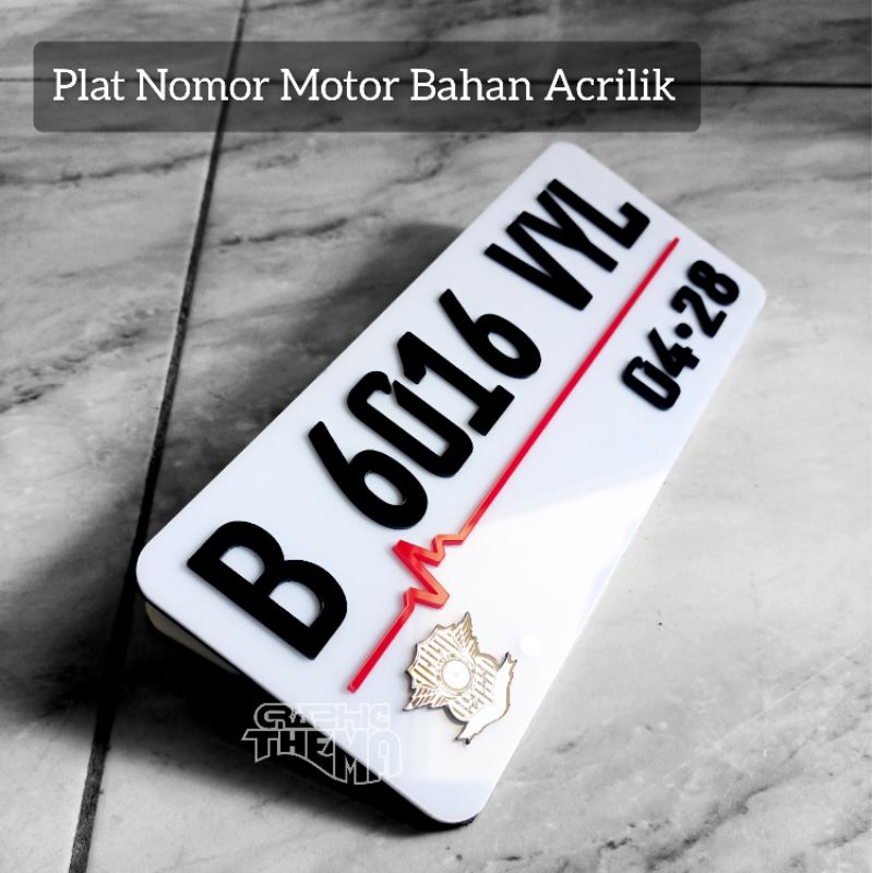 Jual Variasi Plat Nomer Motor Putih Timbul Mewah Bahan Acrilik 3 ...