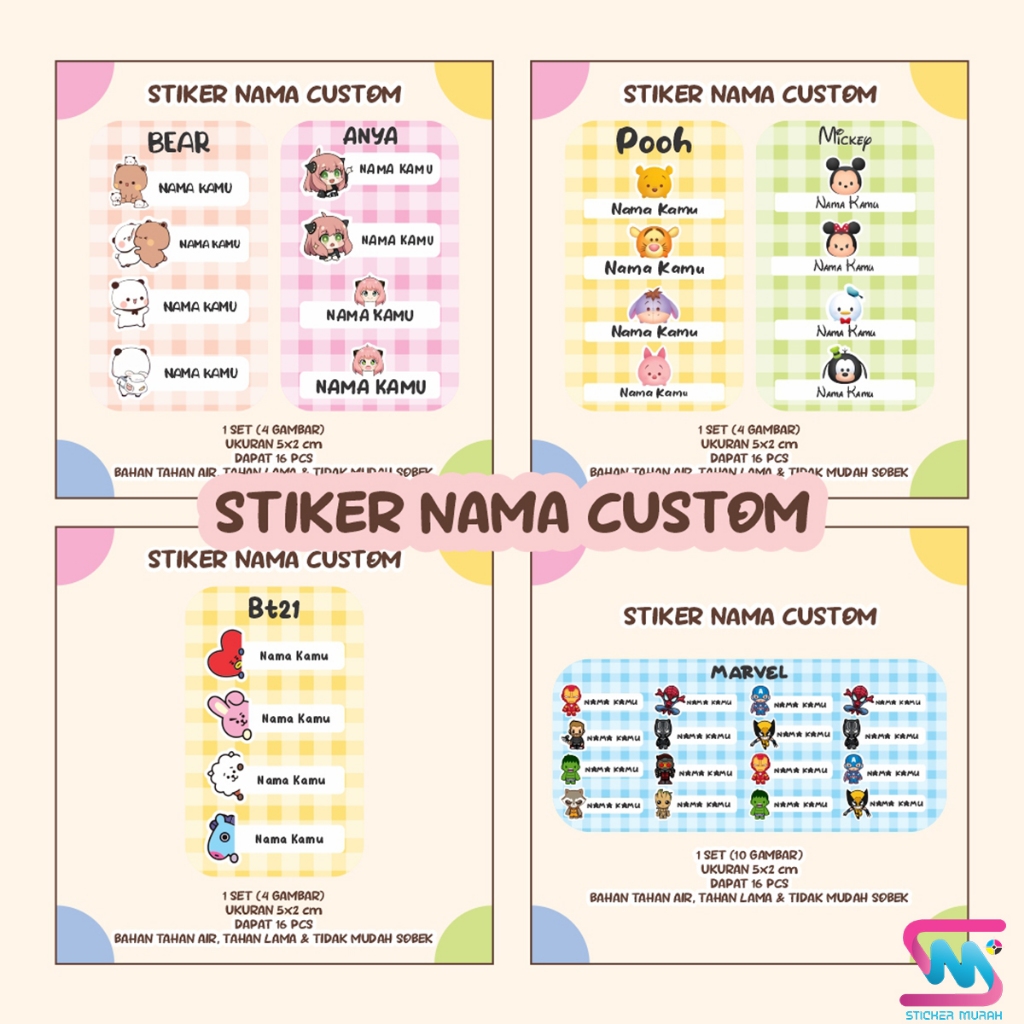 Jual Stiker Murah Bandung - Sticker Nama Anak Costum | Shopee Indonesia