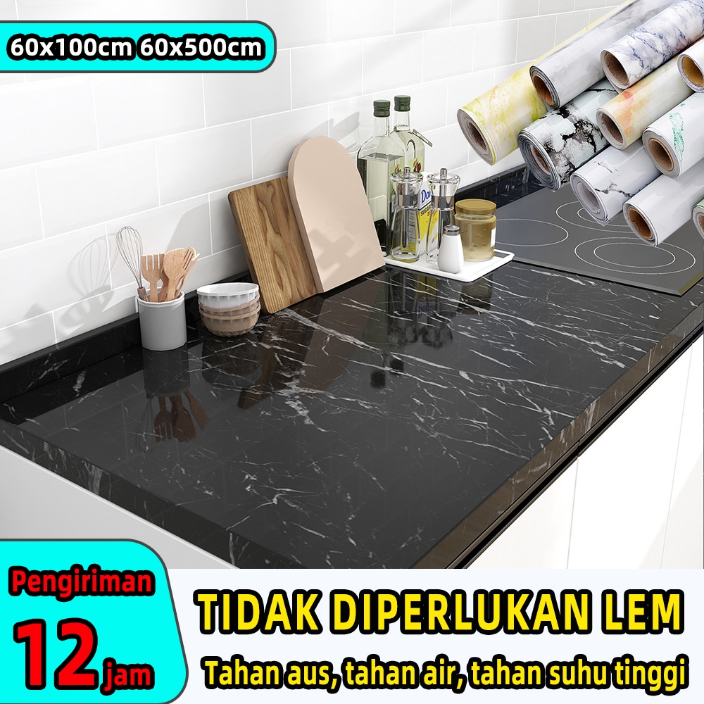 Jual 【upgrade】wallpaper dapur roll wallpaper marmer wallpaper dinding ...