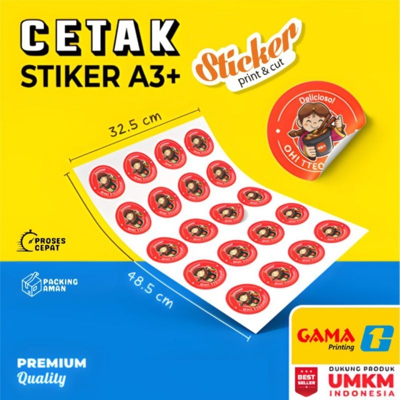Jual Cetak Stiker Label Kemasan Makanan Custom Sehari Jadi Ukuran A3 ...