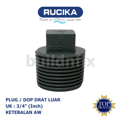 Jual RUCIKA PLUG / DOP DRAT LUAR PVC 3/4" AW (TEBAL) | Shopee Indonesia