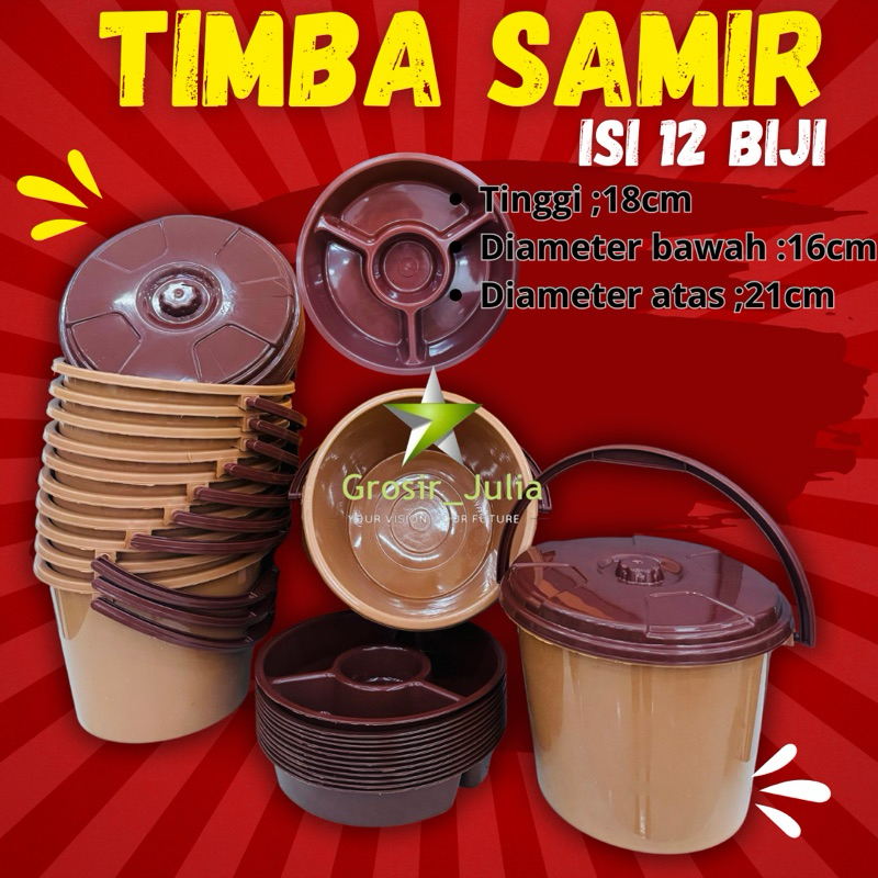 Jual [isi 12biji]Timba SAMIR Acara Hajatan Kondangan Wadah Ember Sekat ...