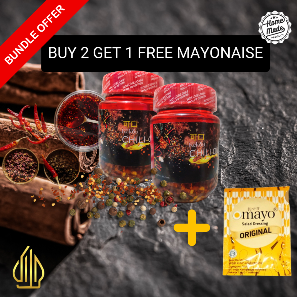 Jual PAKET 2 CHILI OIL + 1 MAYO SACHET/ PROMO CHILI OIL HALAL PEDAS ...