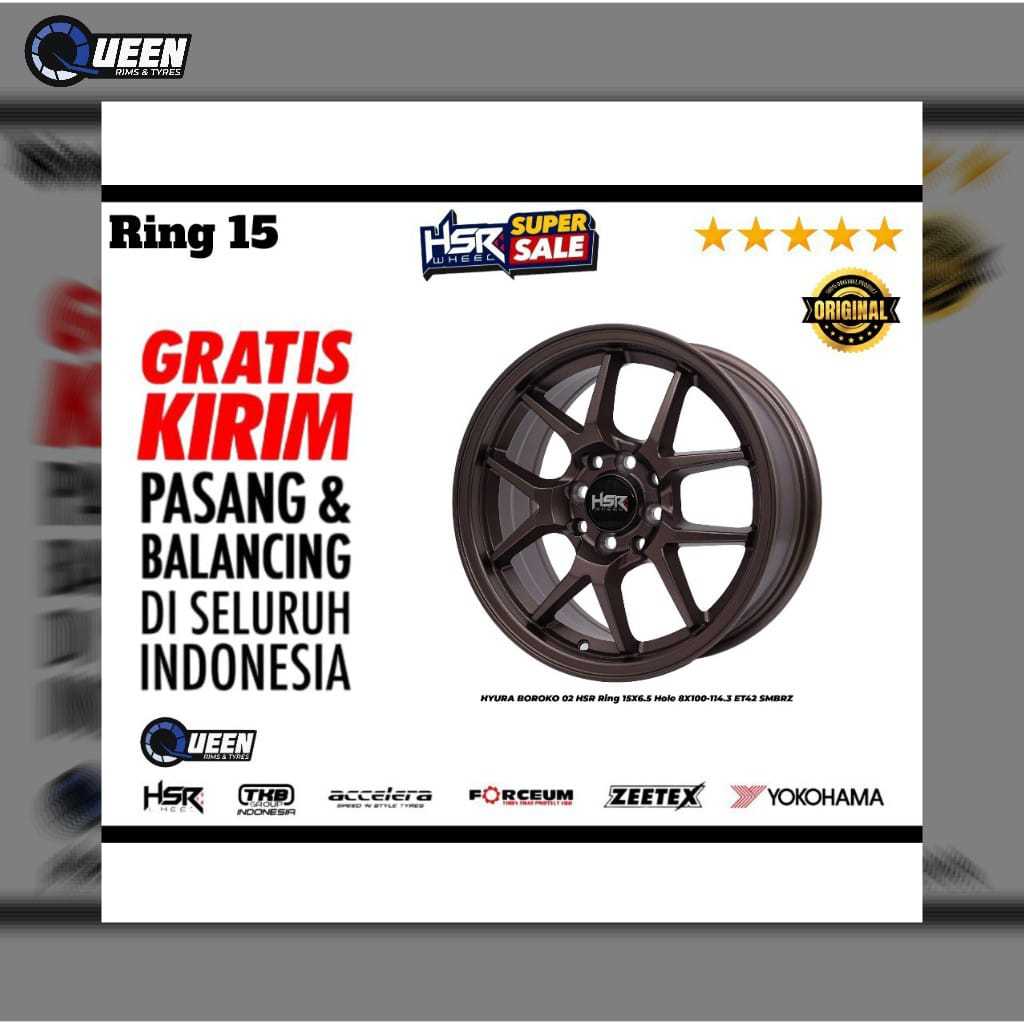 Jual pelek mobil racing avanza livina raize brio calya dll ring 15 lubang 8 pcd 4x100/4x114,3 ...