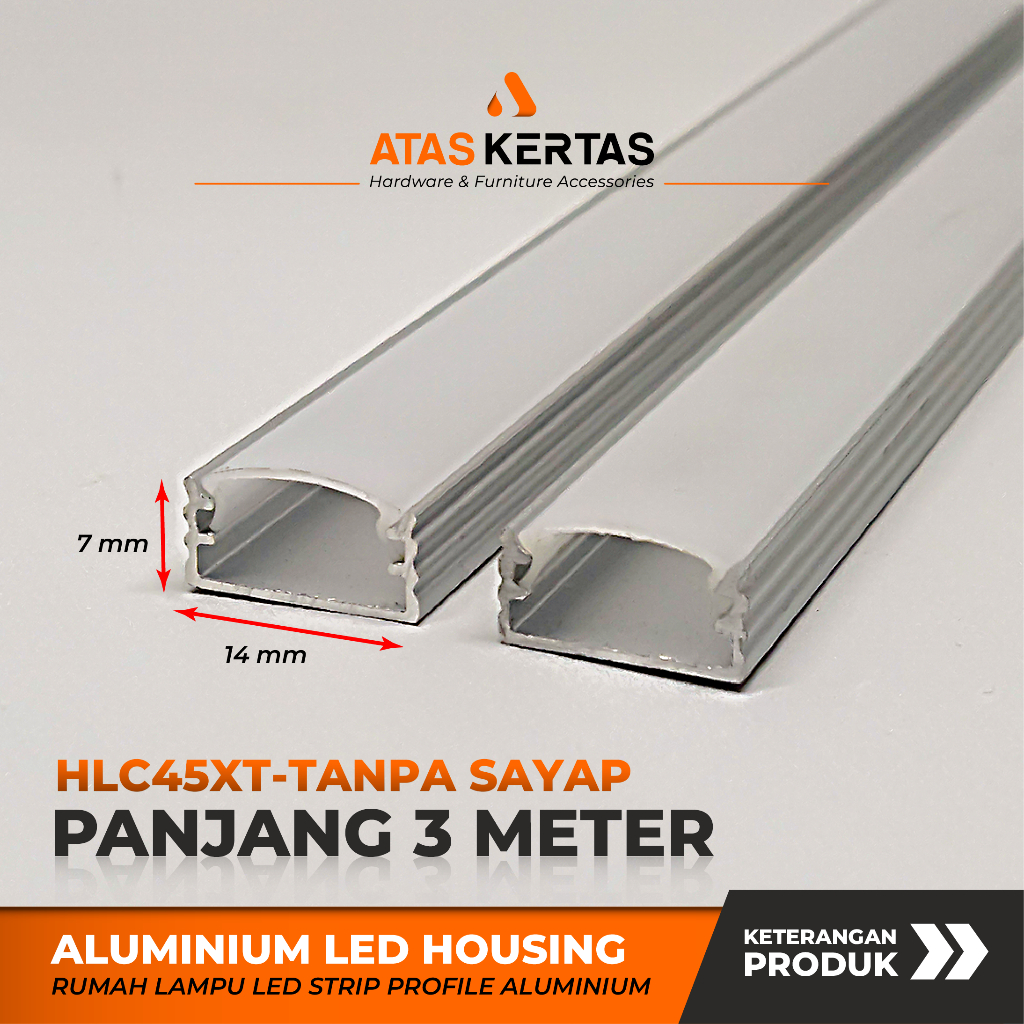 Jual Rumah lampu led strip 3meter - Housing led strip - kap rumah lampu ...