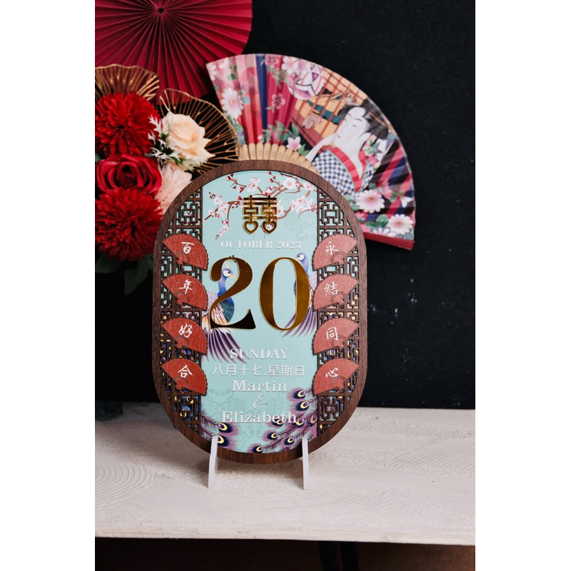 Jual Wedding Calendar / Kalender Sangjit Acrylic mix Wood Longlasting ...