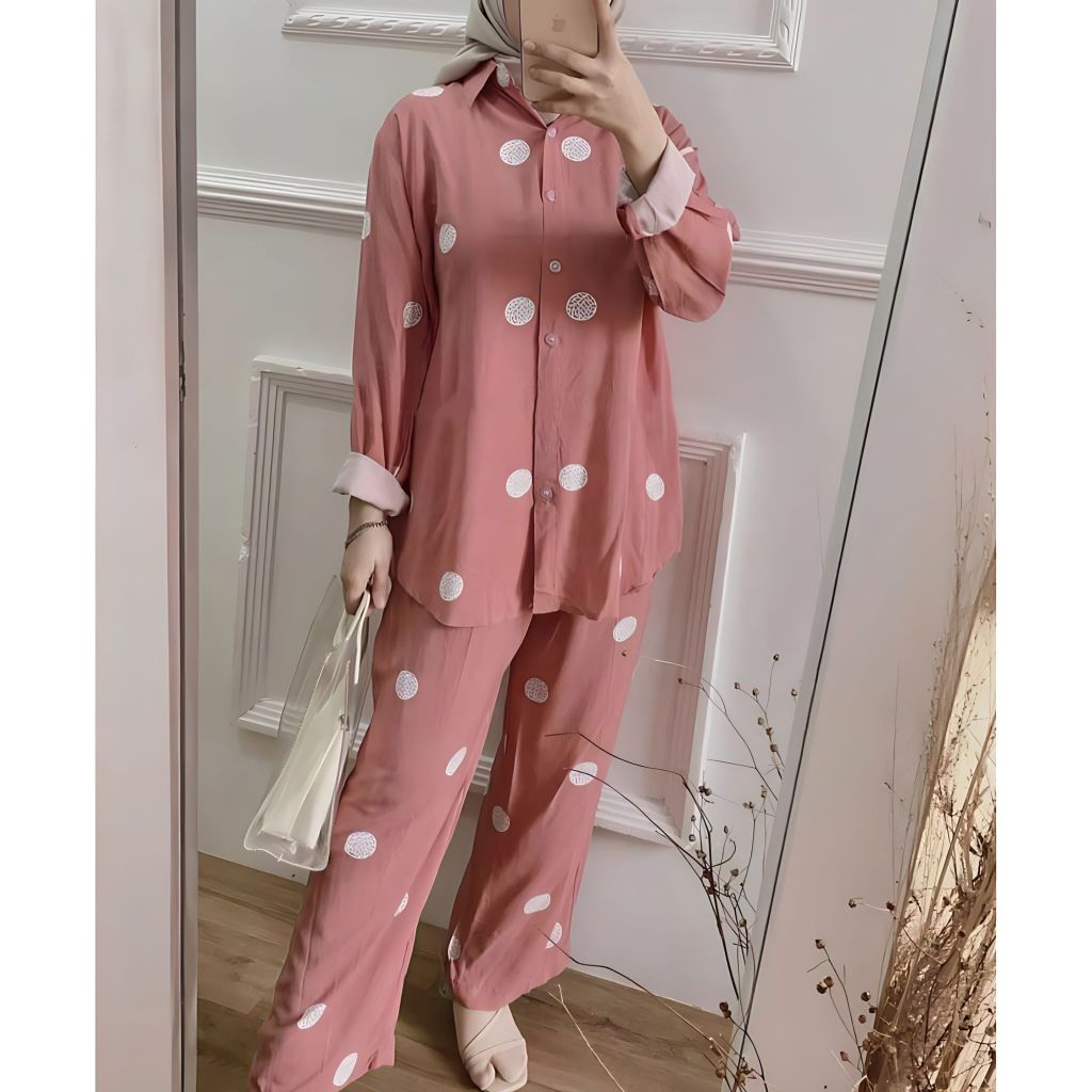 Jual One Set Piyama Setelan Rayon Pajamas Viscose Motif Terbaru Wanita ...