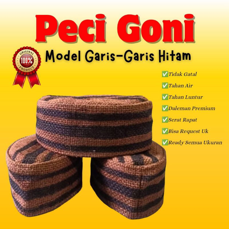 Jual peci goni motif garis hitam#hijau#hitam | Shopee Indonesia