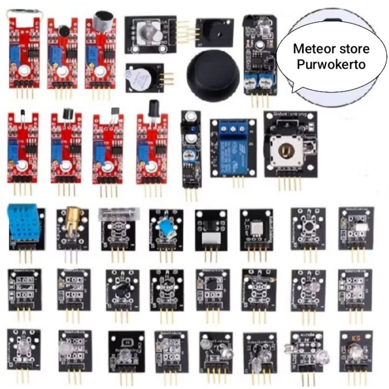 Jual starter kit sensor Arduino iot nodemcu esp32 37 in 1 Sensor kit ...