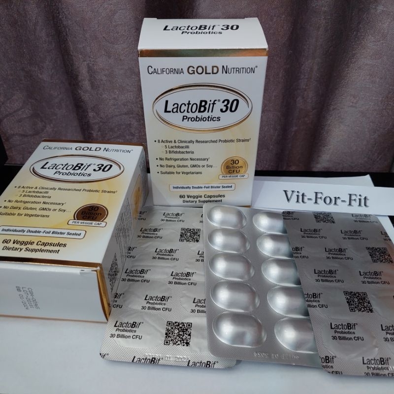 Jual California Gold Nutrition Lactobif 30 Billion CFU Probiotics - 10 ...